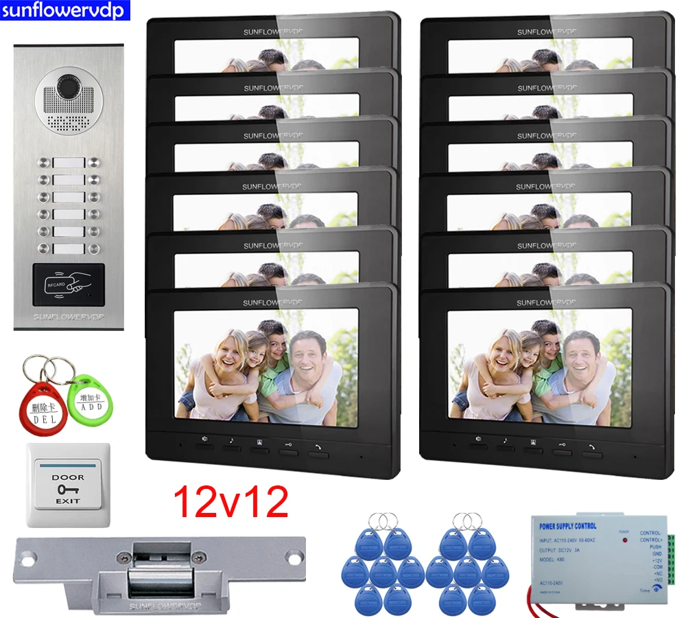 For-12-Apartments-Home-Video-Intercom-System-Security-Call-12-Buttons ...