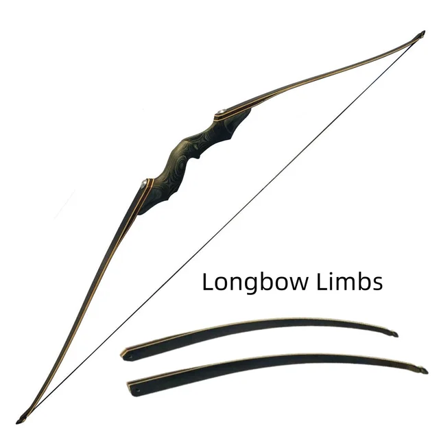 Black Hunter Longbow Limbs Replacement - Bamboo Core Left Hand Archery ...