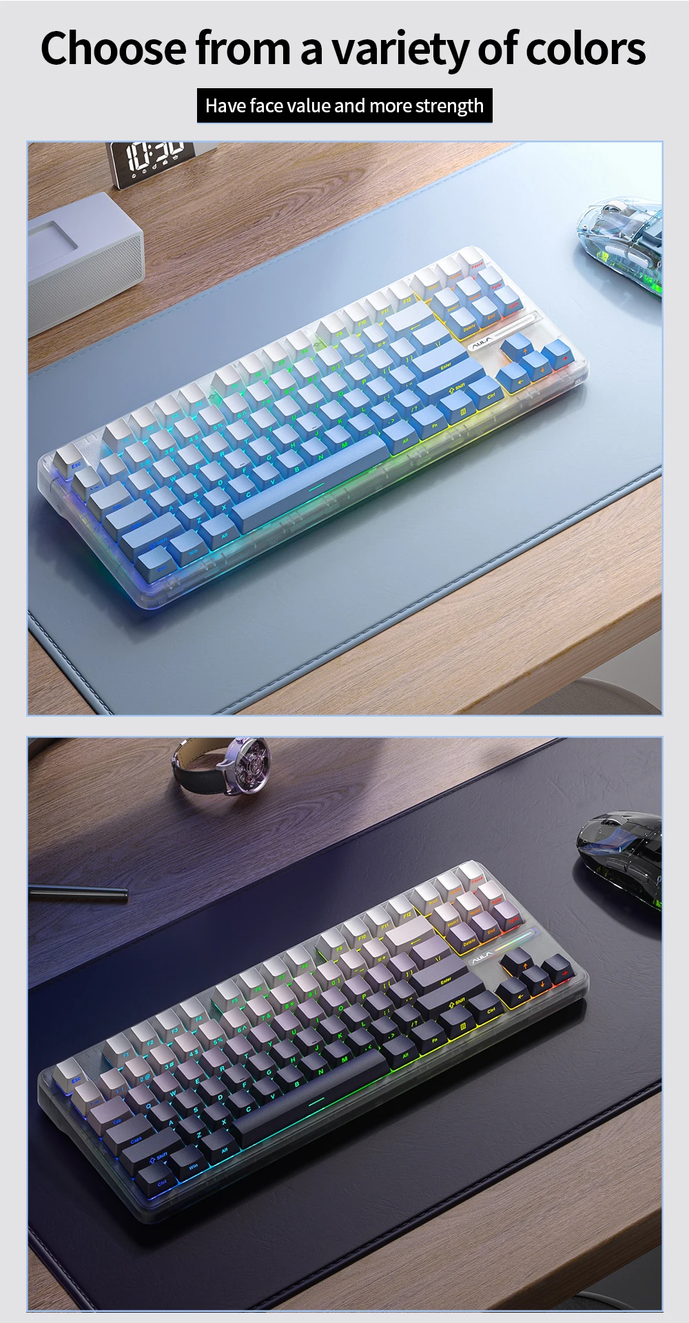 AULA L87 Mechanical Keyboard – Tri-Mode, Wireless, RGB | Unendingtech