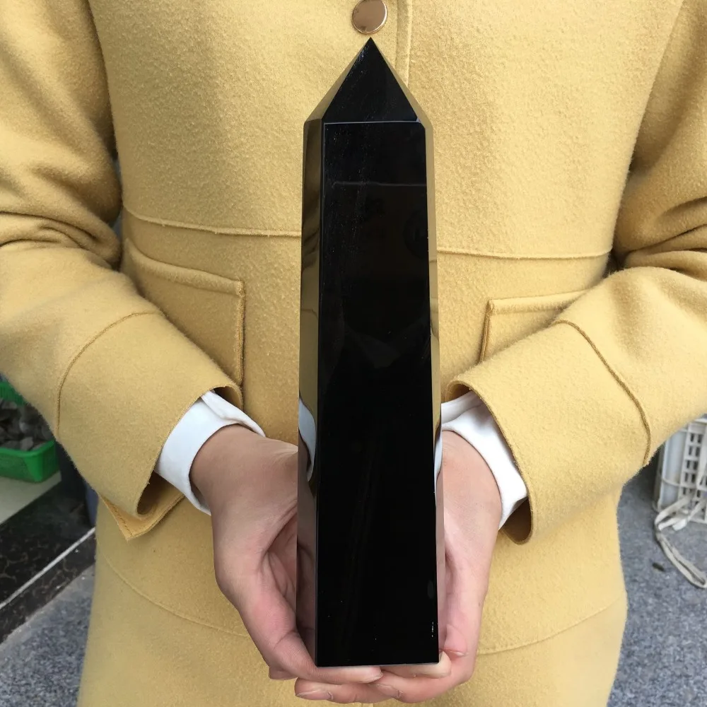 Ob-lisque-d-obsidienne-noire-naturelle-de-grande-taille-baguette-en ...