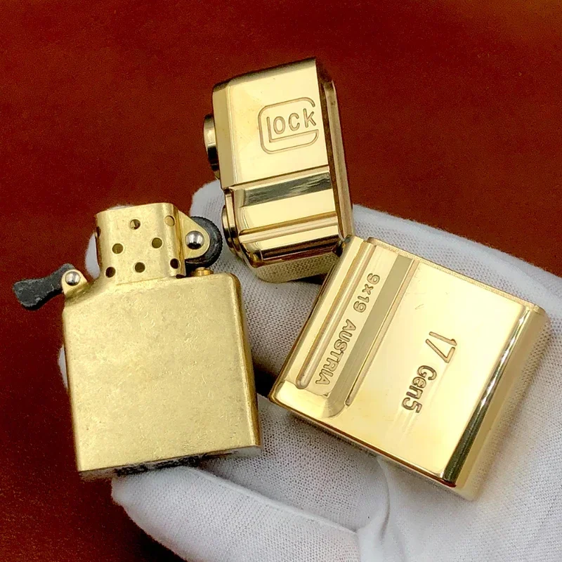 Brass Pure Copper Classic Glock G17 Heavy Armour Punk Kerosene Lighter ...