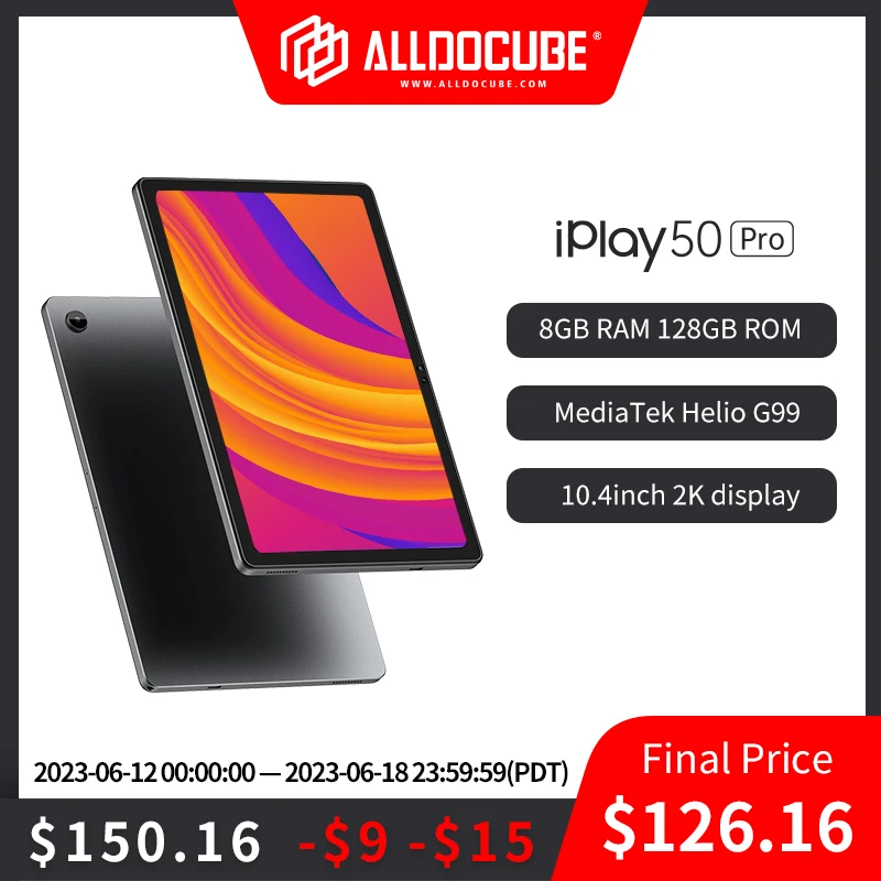Alldocube Iplay 50s 10.1'' Tablet Tiger T606 Chip Android 12 Os Pad 4gb ...