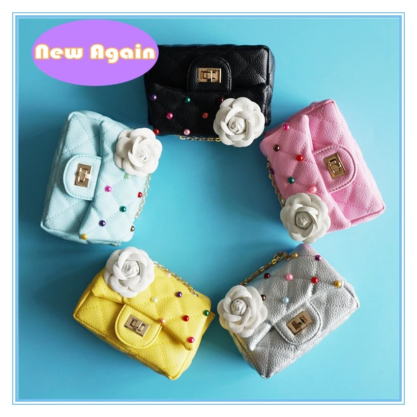 Designer-Colorful-pearl-shoulder-bags-for-Kids-Childrens-Flower-coin ...