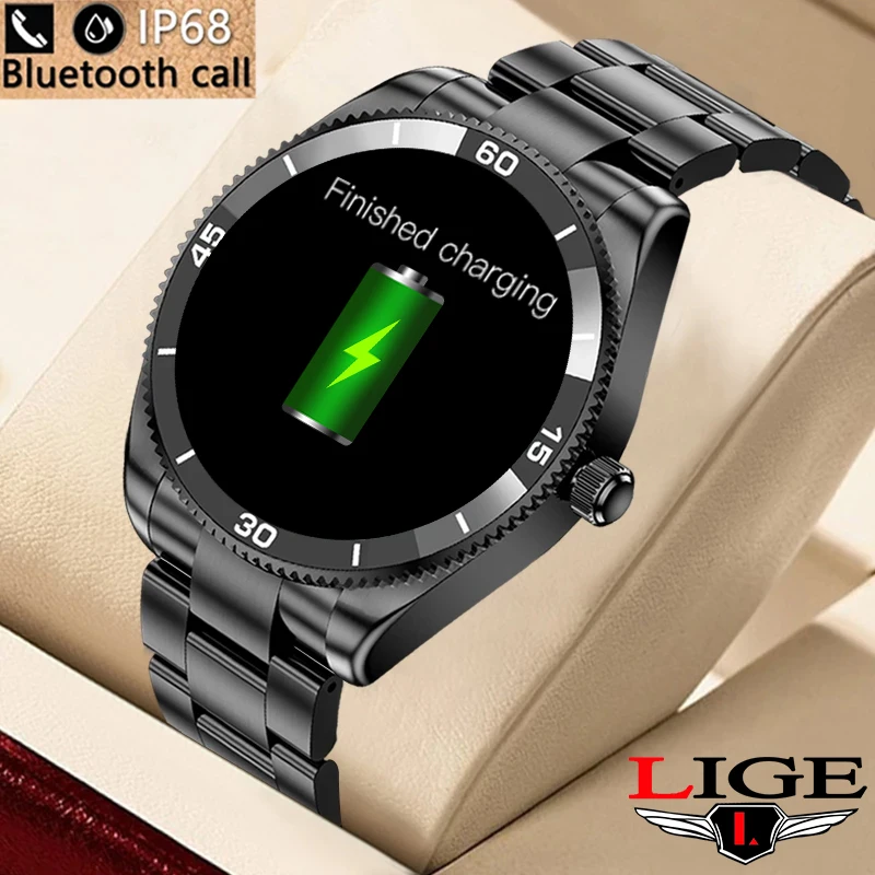 LIGE 2022 스마트 워치 운동 Passometer 방수 수면 추적기 실시간 날씨 건강 모니터 시계 남성 Smartwatch ...