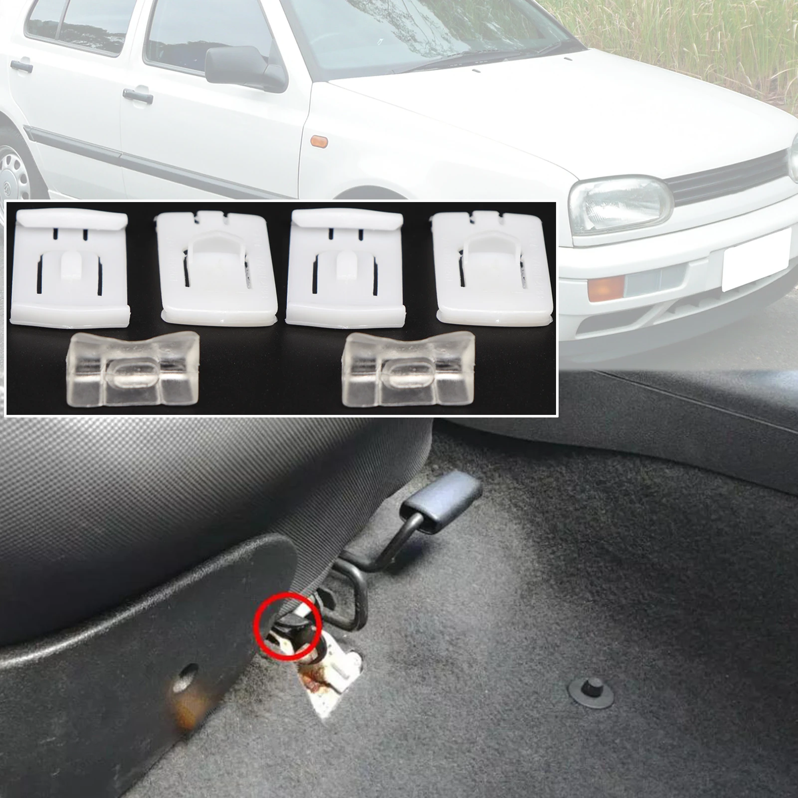 6/12Pc For VW Golf 2 MK3 MK1 Caribe Seat Fastener Rail Runner Clip ...