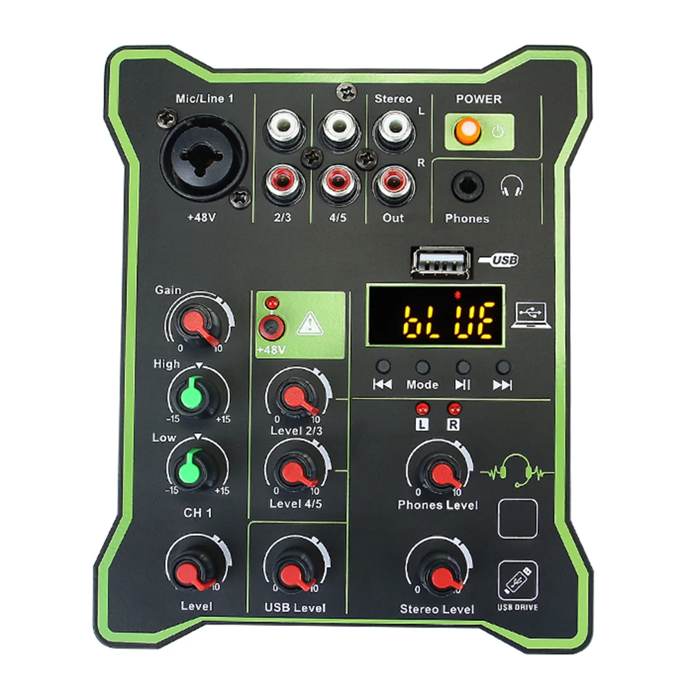 5-Channel-Audio-Sound-Mixer-Multifunctional-Professional-Audio-Mixer-DSP-Effects-Bluetooth ...
