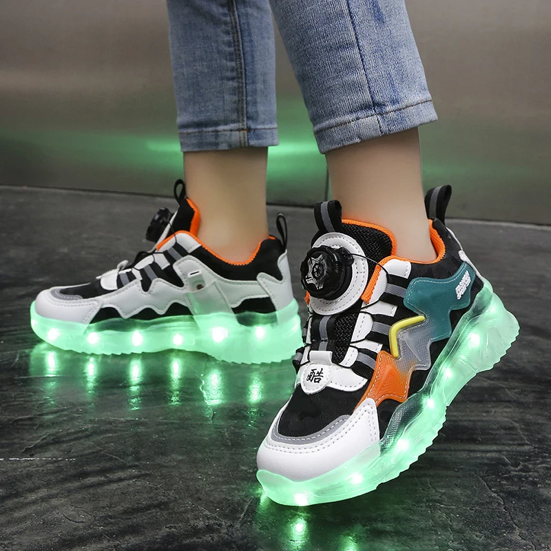 LED-light-shoes-Boys-mesh-surface-breathable-USB-charging-bright-light ...