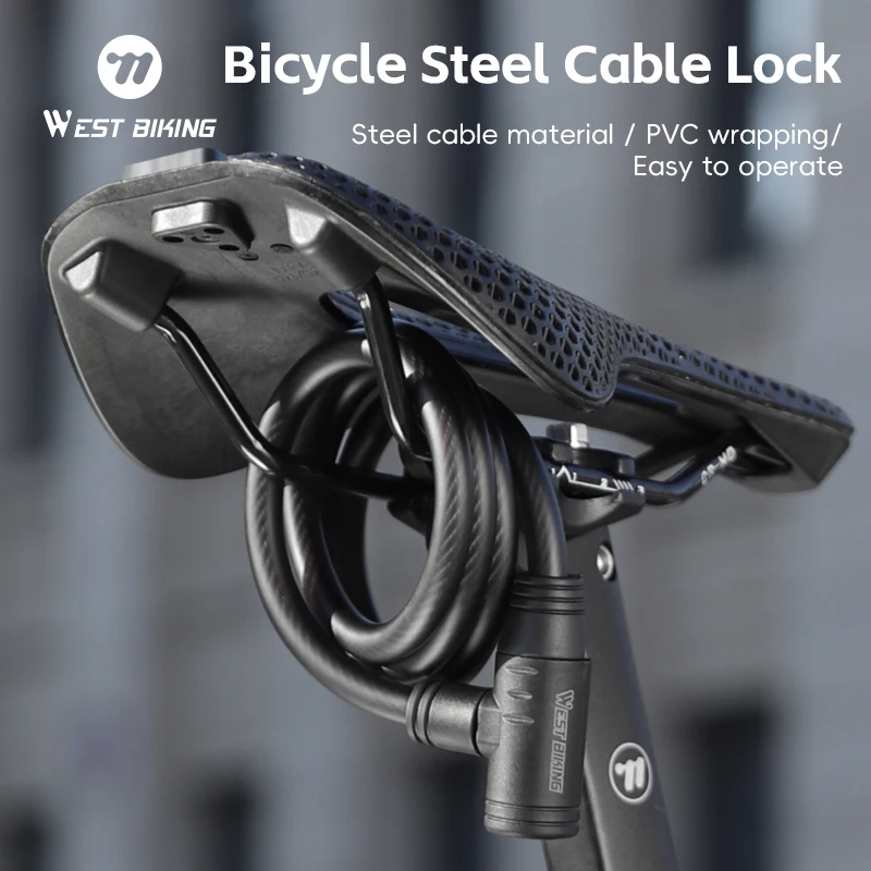 WEST BIKING Bicycle Lock Metal Anti Theft Lock with 2 Keys Bike ...