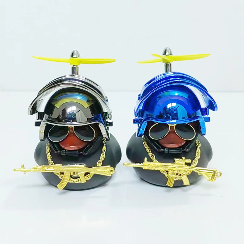 Black-Rubber-Duck-Car-Duck-With-Weapon-Helmet-Propeller-Broken-Wind ...