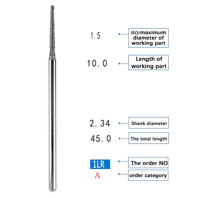 Low Speed HP diamond burs 10pcs Rotary Bur Set Dental Lab Polisher 2 ...
