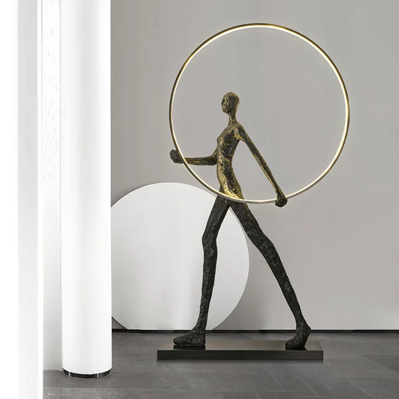 Modern-abstract-humanoid-art-sculpture-floor-lamp-lobby-gallery-living ...