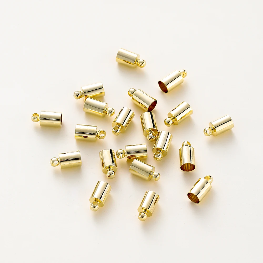 20Pcs-14K-Gold-Plated-Brass-Tassel-Leather-Cord-End-Crimp-Caps-3-4-5 ...