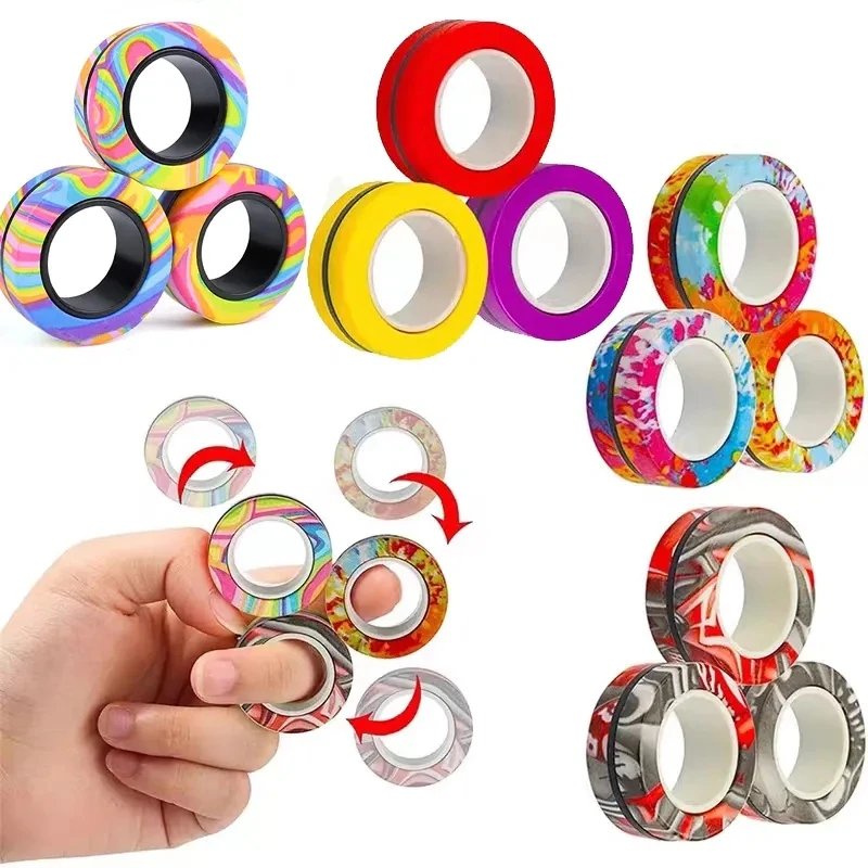 Magnetic-Rings-AntiStress-Fidget-Toy-3pcs-Magic-Ring-Tool-Bracelet ...