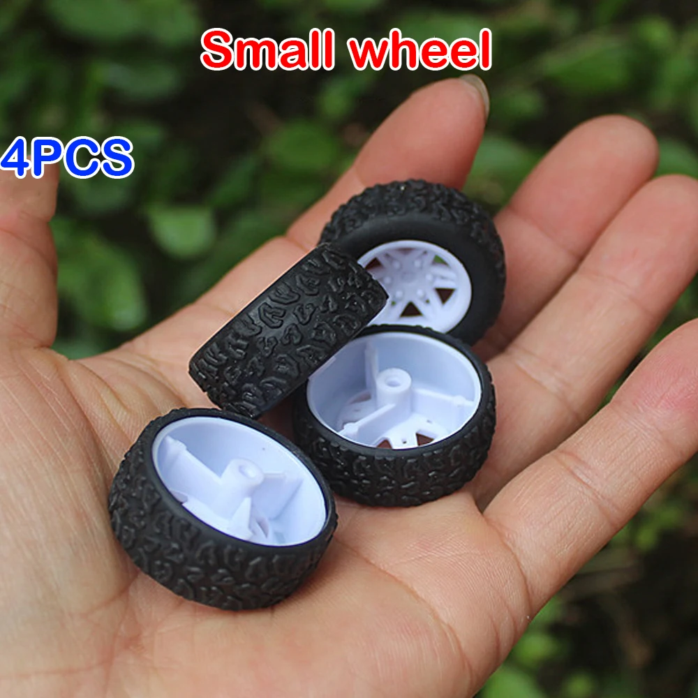4PCS Rubber Tire Wheel DIY Rubber Tire Toy Car Wheel Mini 13mm*30mm ...