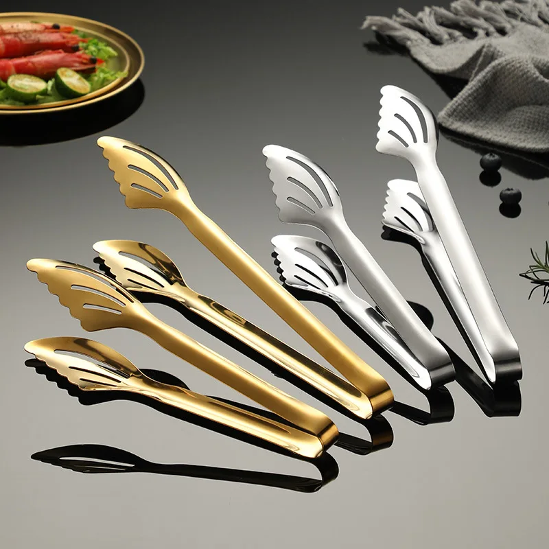 Stainless Steel Food Tongs Kitchen Utensils Buffet Cooking Tool Silver ...