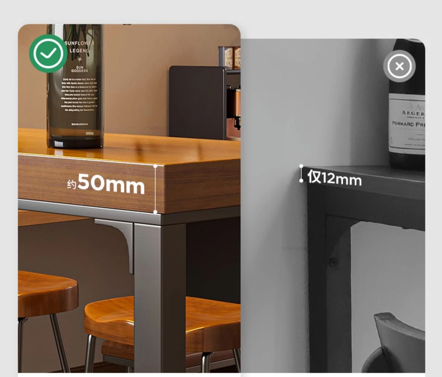 Leisure Iron Art Bar Tables Simple Kitchen Furniture Home Wooden High ...