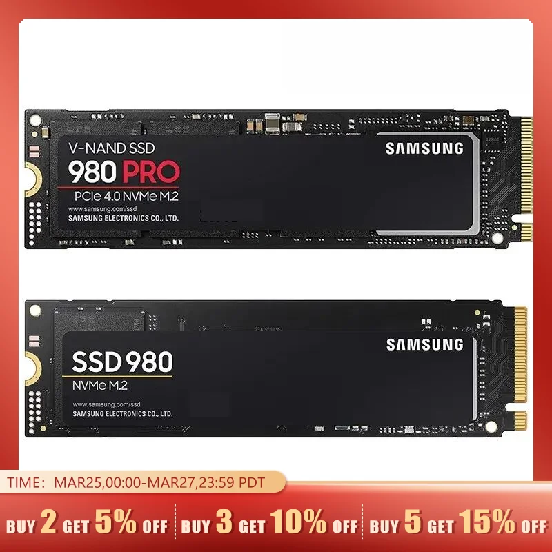 SAMSUNG SSD M2 Nvme M.2 2280 PCIe 4.0 X4 980 PRO 500GB 250GB Internal ...