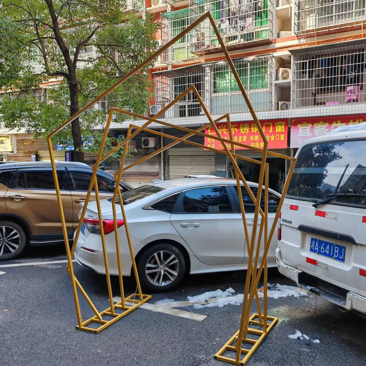 Double-Pole-Arch-Square-Wedding-Arch-Backdrop-Frame-Double-Flower-Arch ...