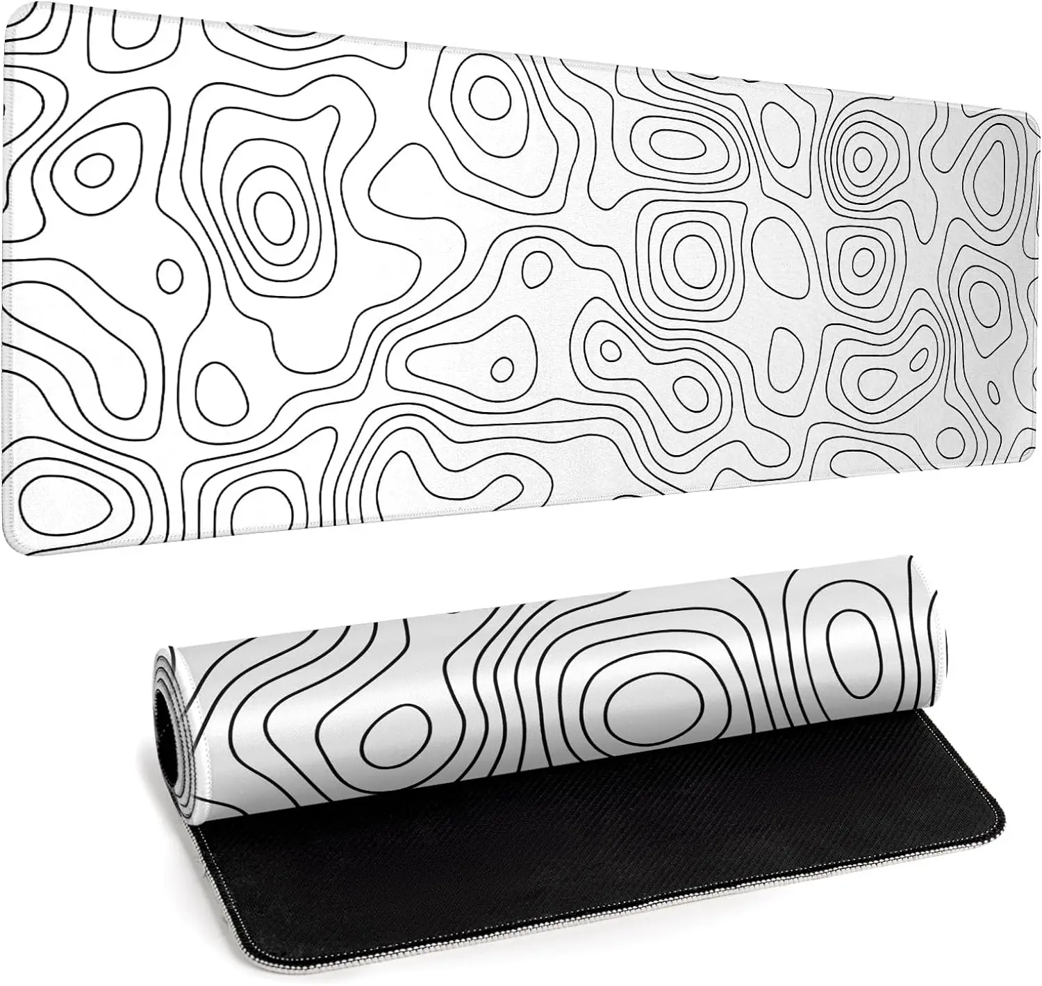 White-Gaming-Mouse-Pad-Topography-Contour-Large-Mouse-Pad-Laptop ...