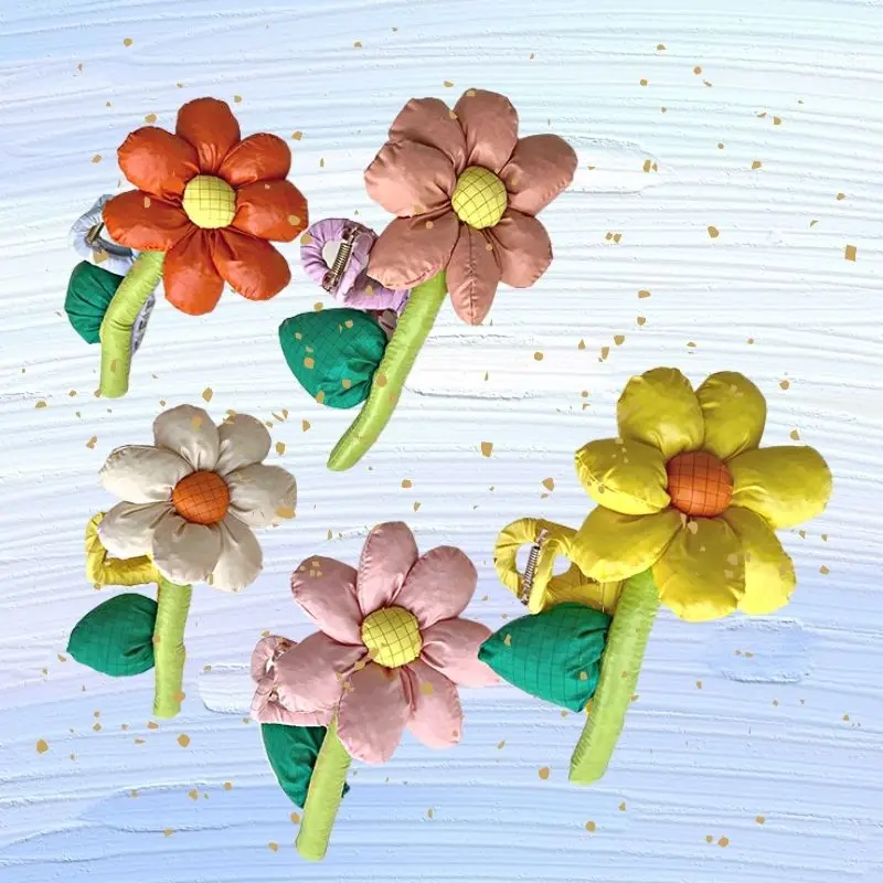 Korean-Ins-Fashion-Grab-Clip-Three-dimensional-Flower-Shark-Clip-Sweet ...