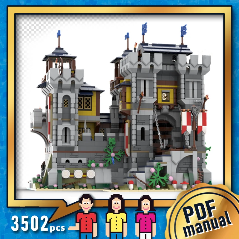 medieval-military-fortress-bricks-Modular-black-castle-military ...