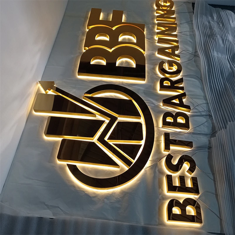 Custom-Outdoor-backlit-gold-metal-LED-letters-shop-signs-stainless ...