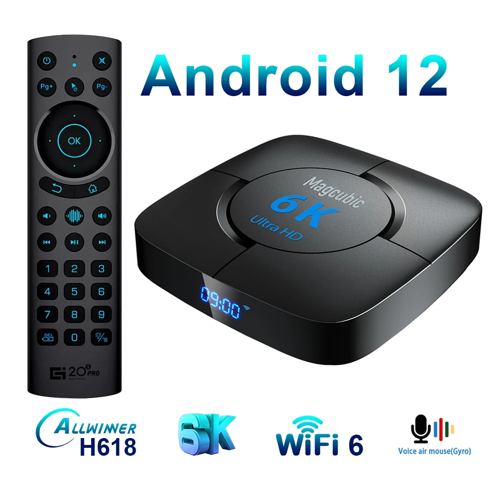 2022 Magcubic Tv Box Android 12.0 Wifi6 Allwinner H618 Bt5.0 Quad Core 6k 4k H.265 Media Player ...