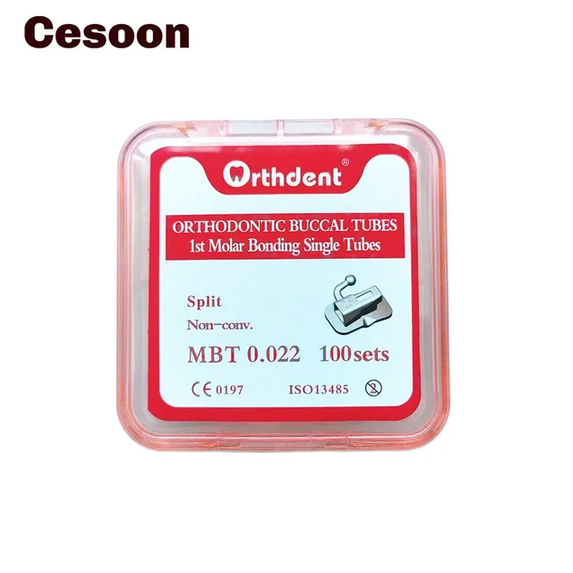 100Sets/400Pcs Dental Orthodontics Buccal Tube 1st Molar Bondable Split ...