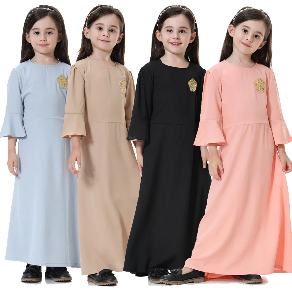 Muslim-Kids-Girls-Prayer-Dress-Abaya-Kaftan-Tobey-Saudi-Jabba-Robe ...