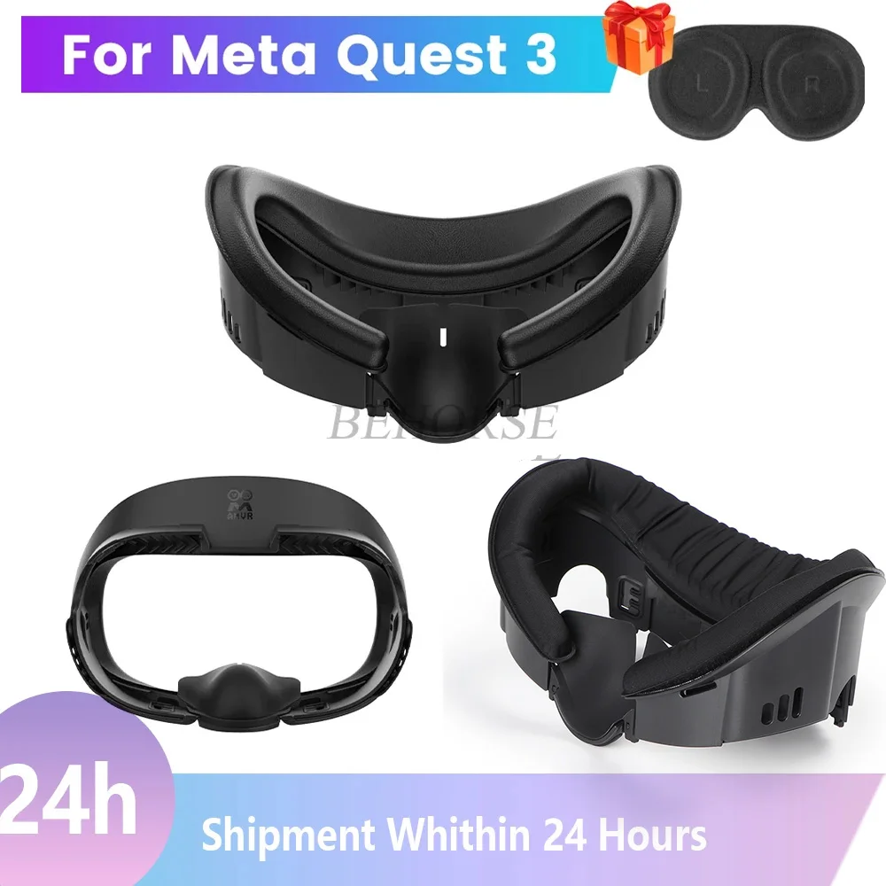 AMVR Upgraded Leather Face Mask Cover For Meta Quest 3 Facial Interface ...