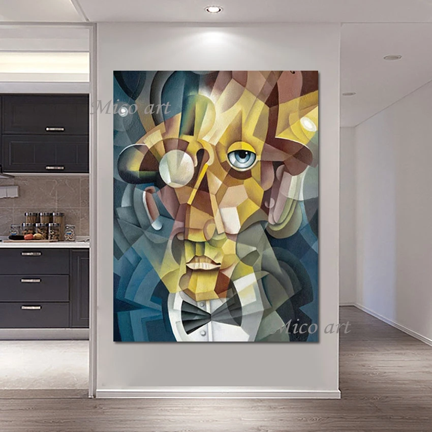 Figuren-Abstrakte-Gem-lde-Gesichter-Kunst-Bild-Unframed-Bunte-Design-Acryl-Textur-Zeichnung ...