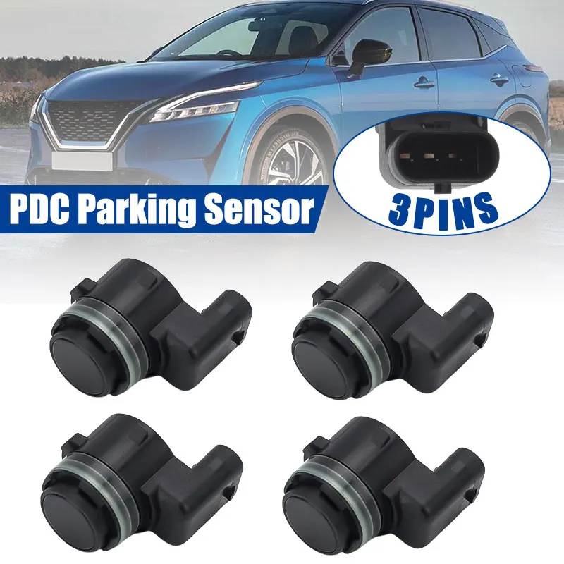 4Pcs Front Rear Car PDC Parking Sensor 3-Pin for Nissan Qashqai J12 MK3 ...