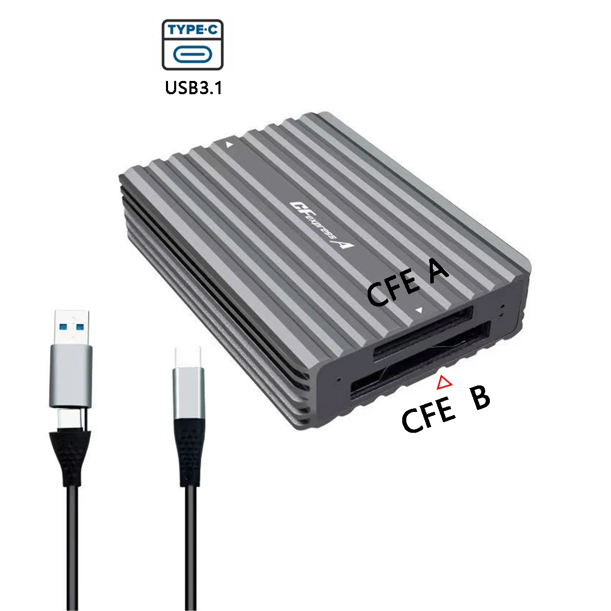 USB3.1 CFE Card Reader Type-C USB3.0 Type-A to CF Express Extension CFE ...