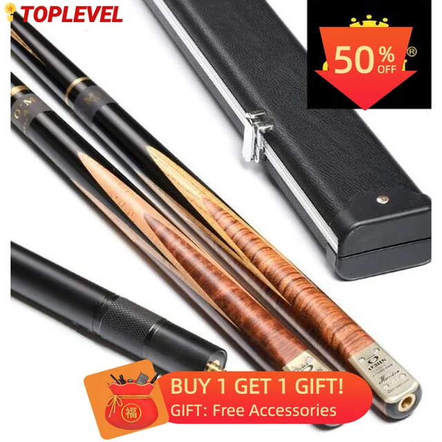 O'MIN HUNTER One Piece Snooker Cue Kit with Aluminum Alloy Case with ...