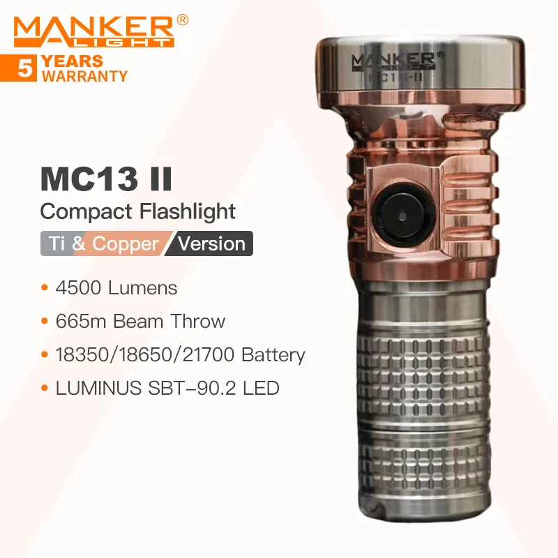 MANKER-MC13-II-Titanium-Red-Copper-Version-Rechargeable-Compact-LED ...