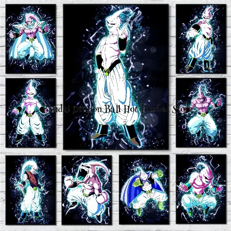 High-Quality-Canvas-Painting-Hot-blooded-Dragon-Ball-Majin-Buu-HD-Art ...