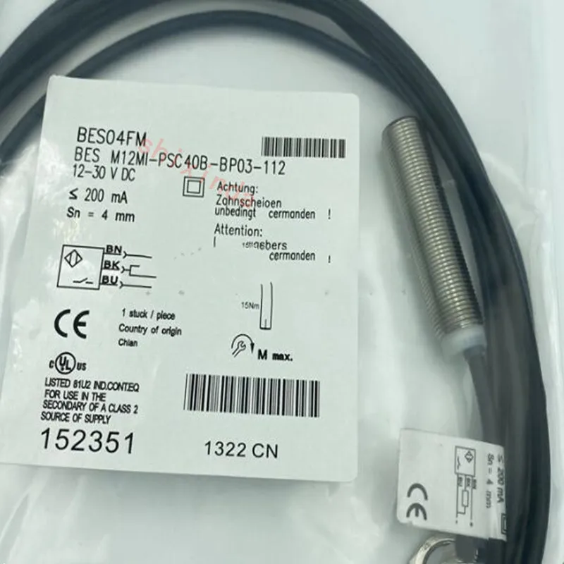 Industrial Sensor Replacement 1PCS New BALLUFF BES M12MI-PSC40B-BV05 ...