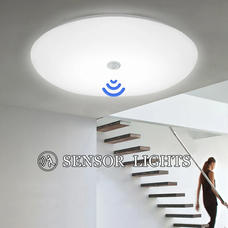 LED-Ceiling-Lights-Smart-PIR-Sensor-36W-24W-LED-Panel-Fixtures-Lamps ...