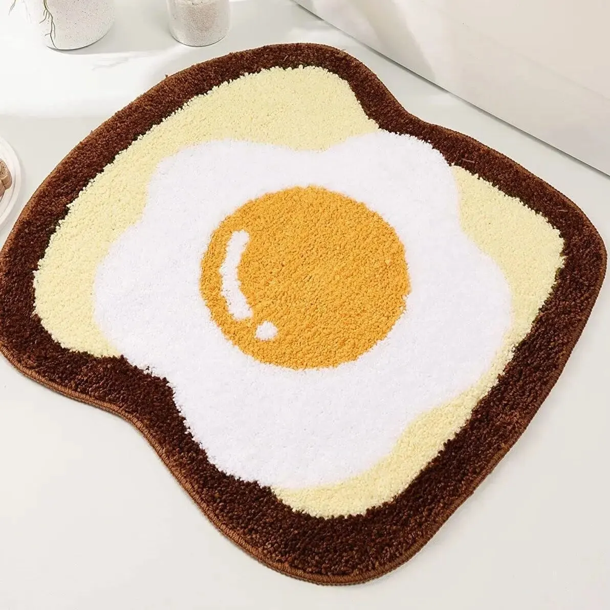 Breakfast-Themed-Egg-and-Toast-Rug-Poached-Egg-Carpet-for-Bedroom ...