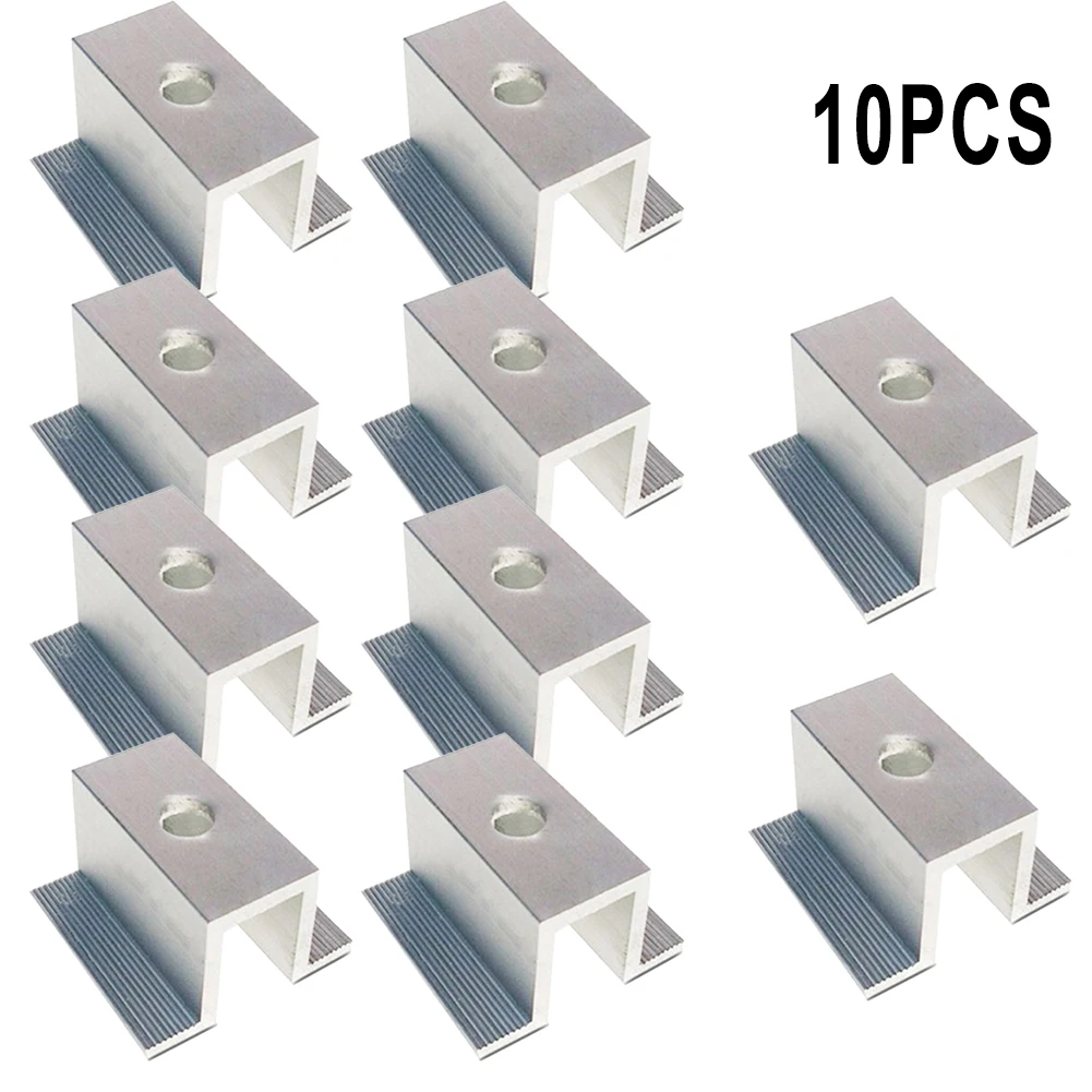 4-10Pcs-Solar-Middle-Clamp-PV-For-Frame-Height-25-50mm-Aluminum ...