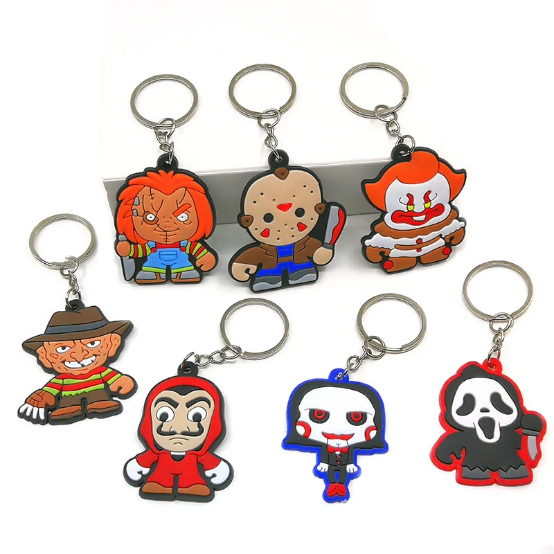 New Design Key Chain Horror Movies Cartoon Pattern Key Holder Funny ...