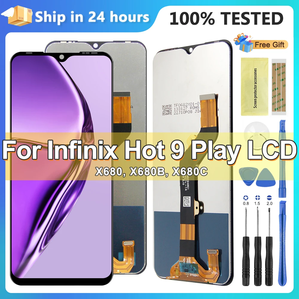 6.82" For Infinix Hot 9 Play X680 LCD Display Screen Touch Digitizer ...