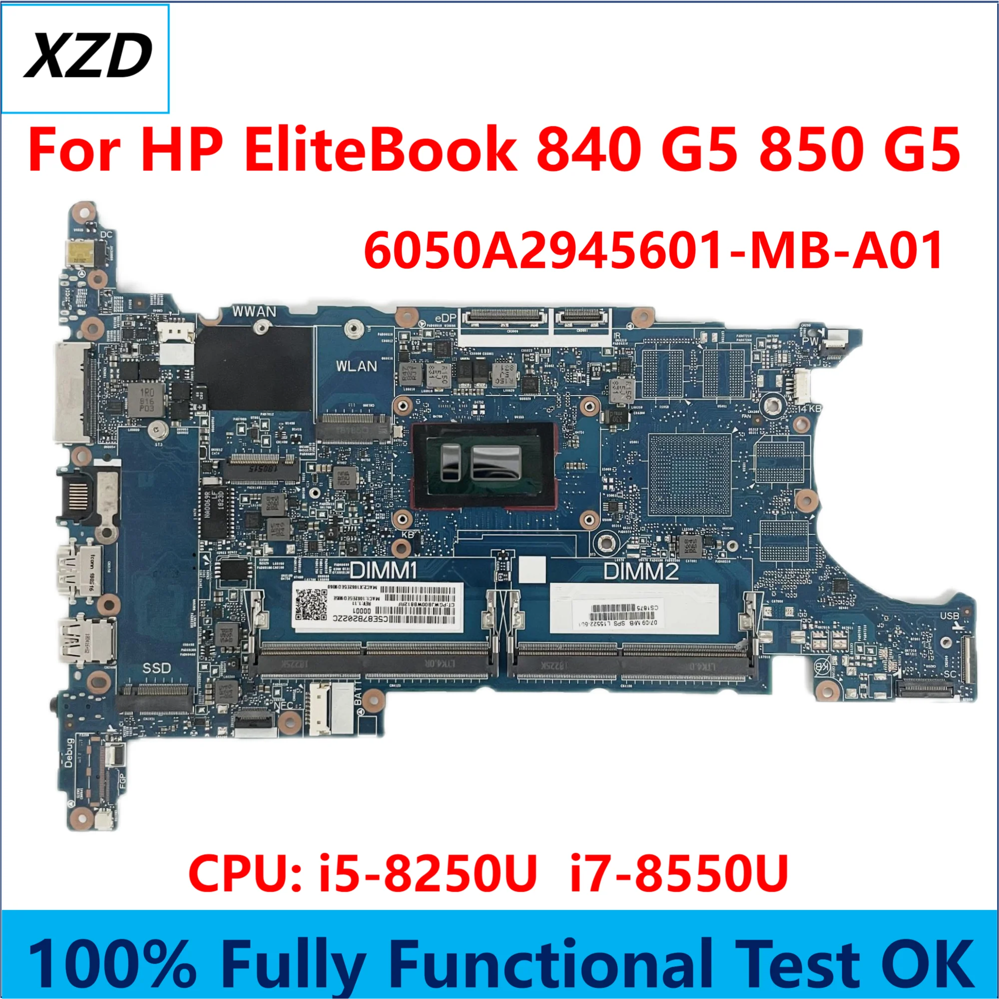 6050A2945601-MB-A01 Mainboard For HP EliteBook 840 G5 850 G5 Laptop ...
