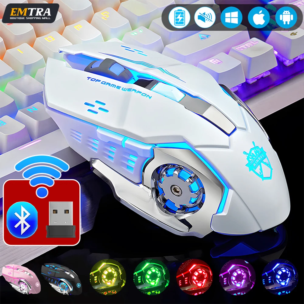 Rat-n-inal-mbrico-recargable-para-juegos-Mouse-silencioso-con-Bluetooth ...