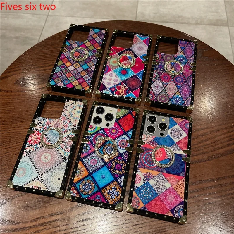 Luxury Diamond Bracket Soft Phone Case For iPhone 16 15 14 13 12 11 Pro ...