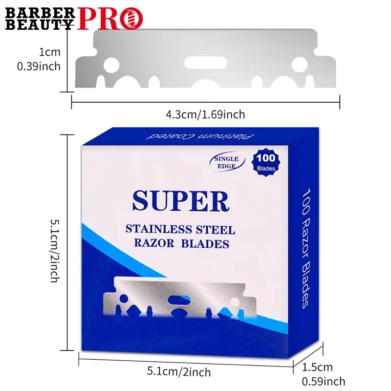 100PCS-Single-sided-Razor-Blades-Men-s-Safety-Shaver-Stainless-Steel ...