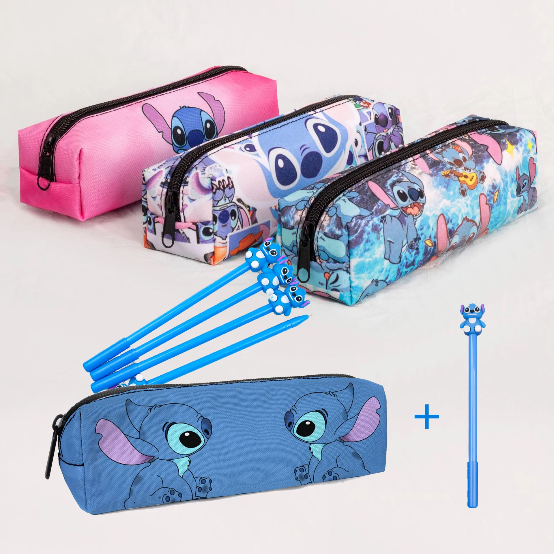 2pcs Disney Anime Lilo and Stitch Pencil Case Pen Set Kawaii Stitch ...