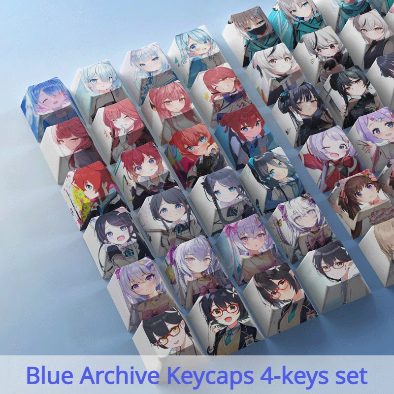 Blue-Archive-Keycaps-4-keys-Combination-PBT-Sublimation-Cartoon ...
