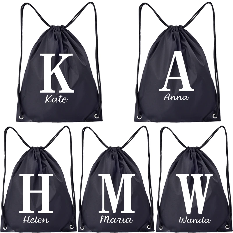 Custom Name Drawstring Bag Sports Backpack Bundle Pocket for Men Women ...