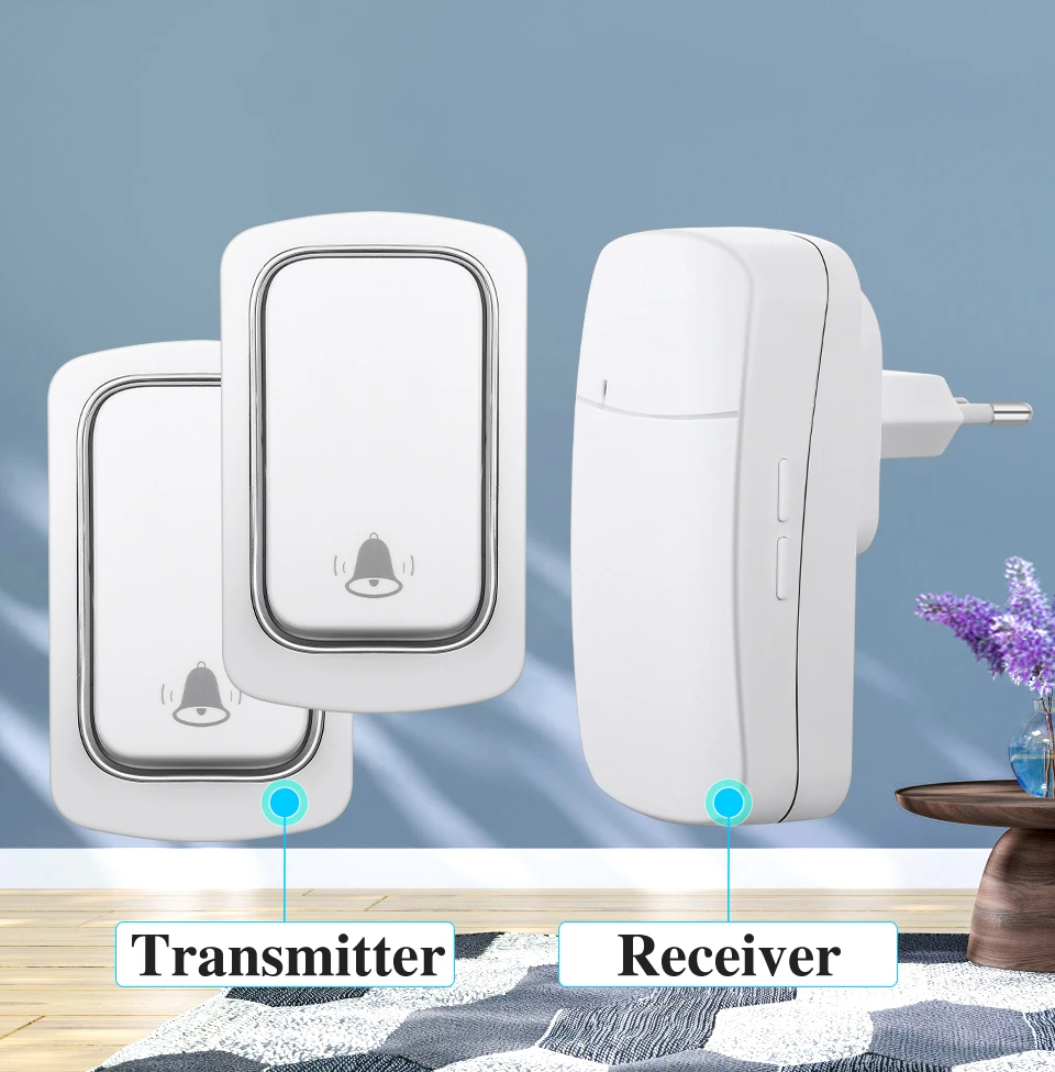 Wireless-Doorbell-Without-Batteries-Waterproof-Outdoor-Kinetic-Bell ...